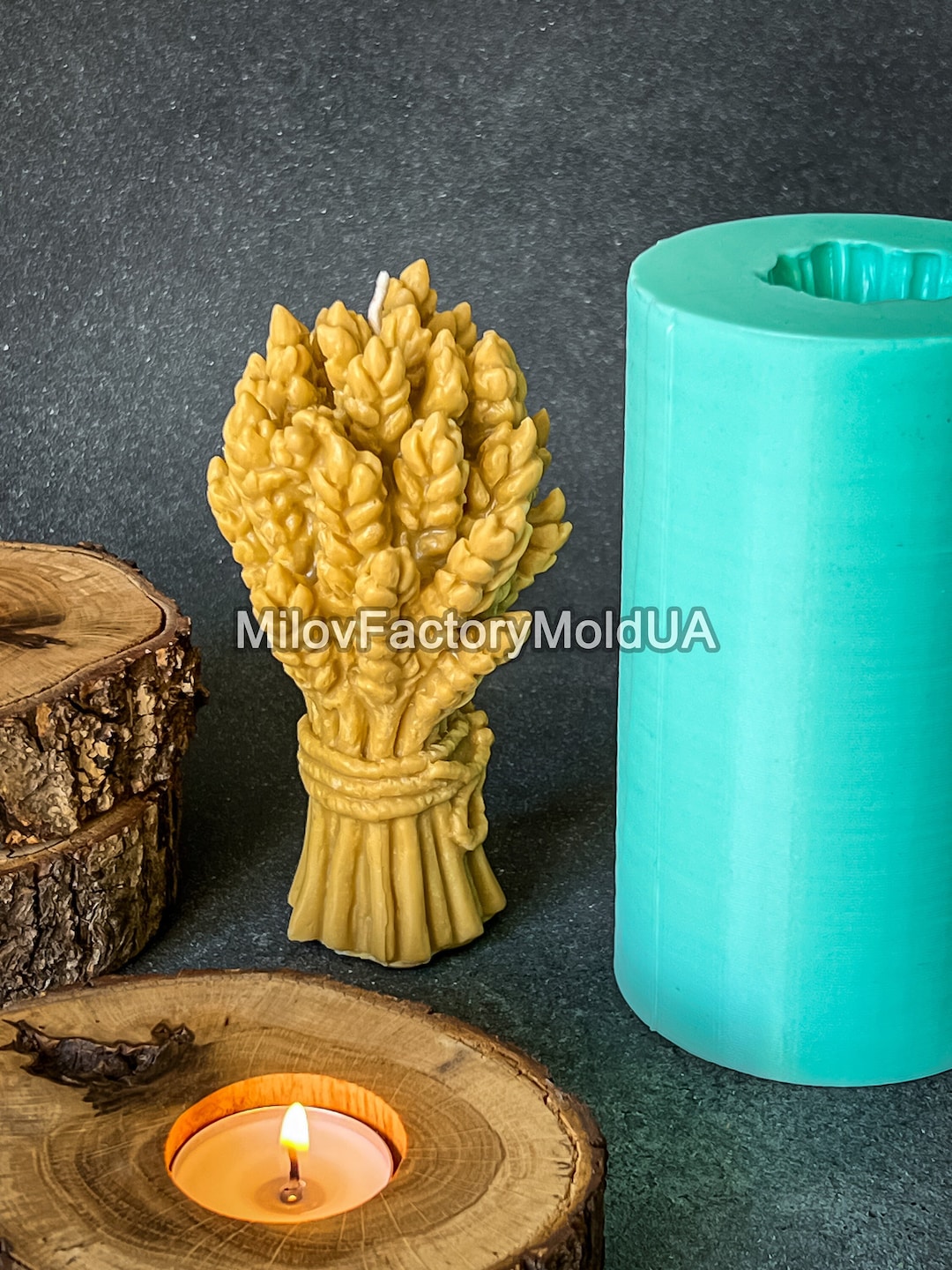 Wheat Sheaf Candle Mold, DIY Candle Mold Sheaf of Wheat, 3D Wheat Mold ...
