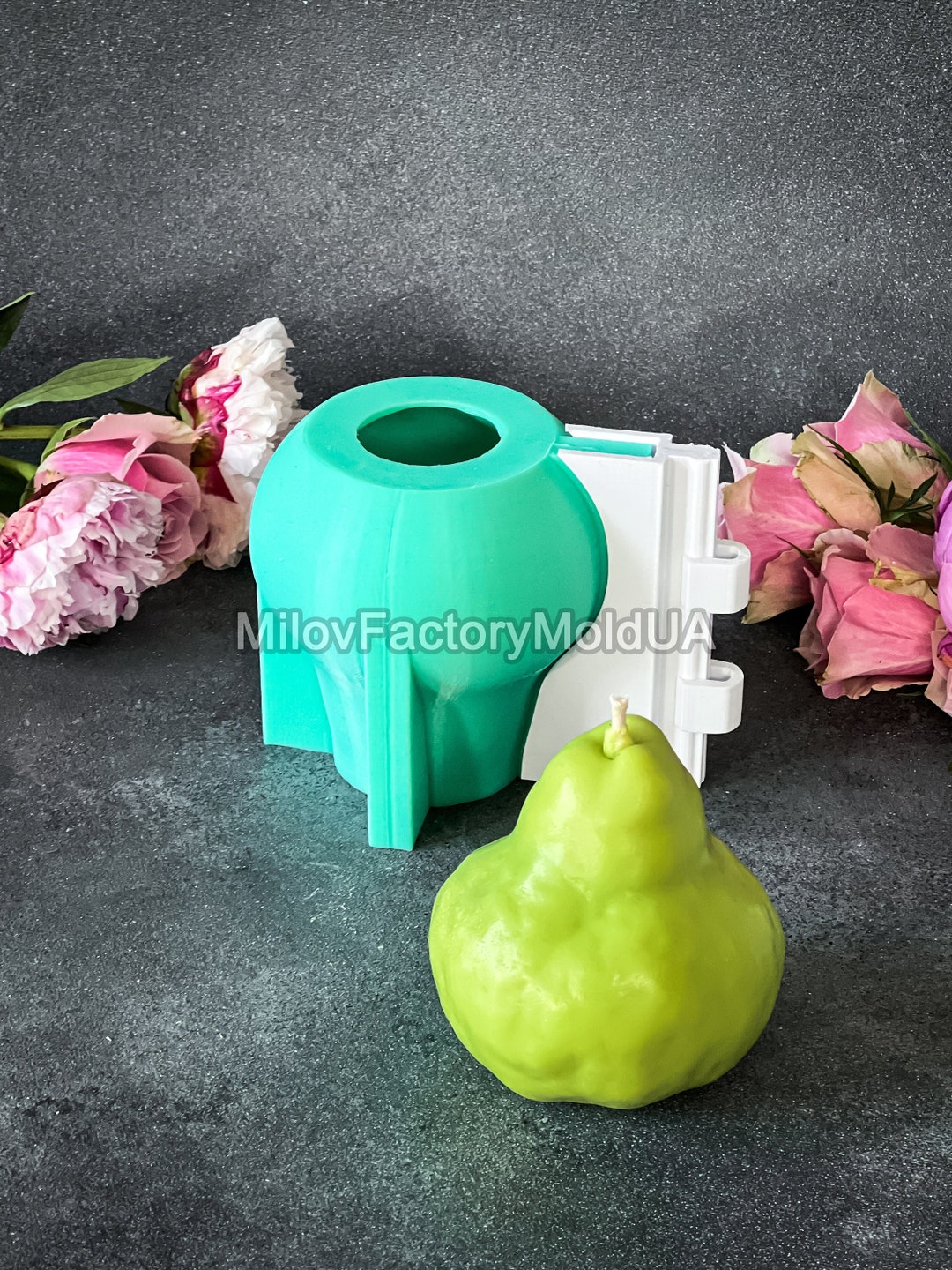 3D Pear Candle Mold Silicone Silicone Candle Mold Pear Pear Soap Mold A ...