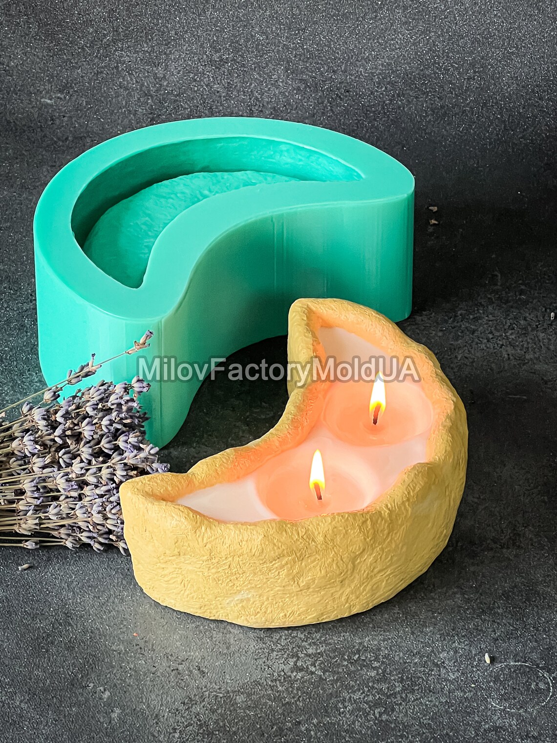 Concrete Moon Mold - Moon Mold for Plaster - Moon Mold for Gypsum ...