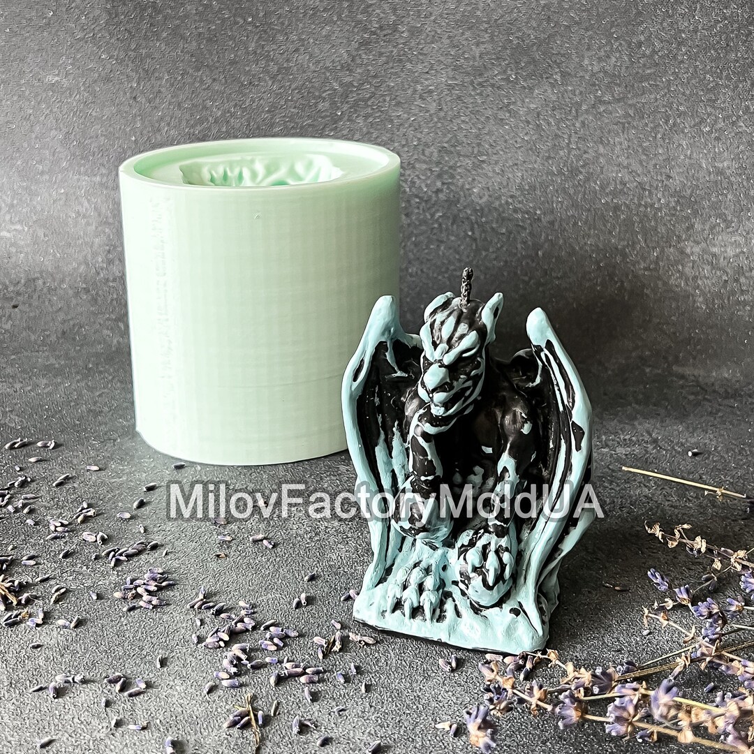 Gargoyle Candle Silicone Mold - Halloween Gargoyle Mould - Halloween ...