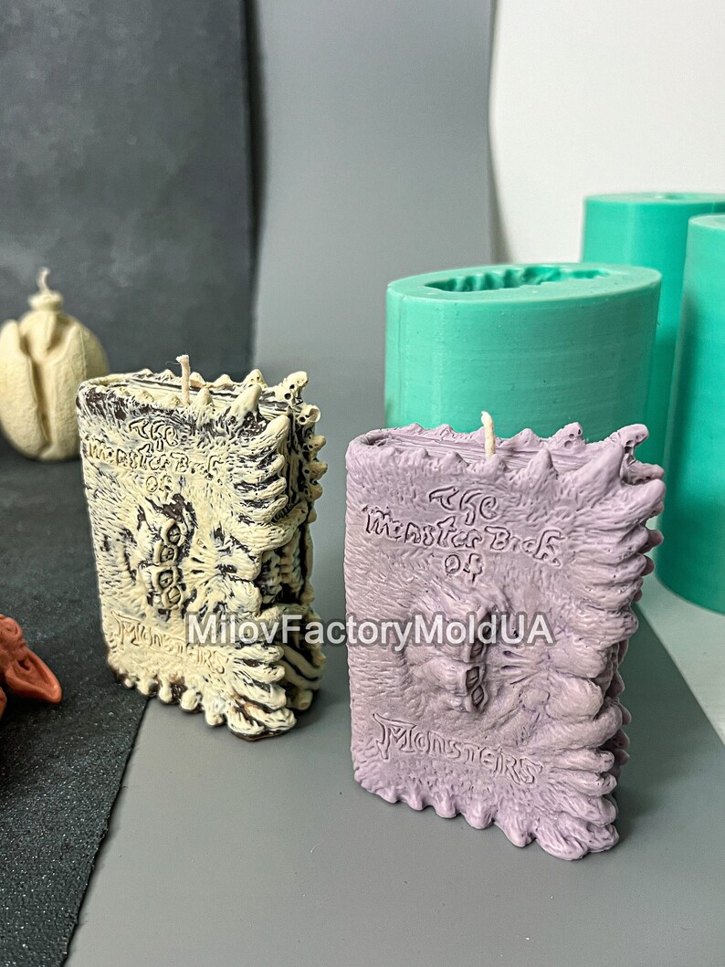 Magic Book With Tooth Candle Silicone Mold Witch's Magic Book Mold Book ...
