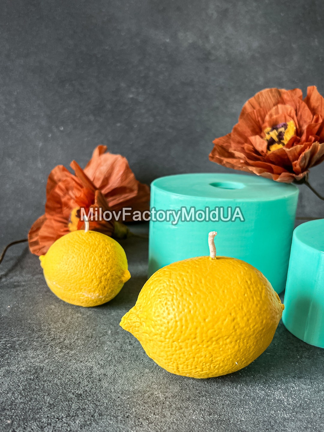 3D Lemon Silicone Mold - Lemon Candle Mold - Soap Silicone Mold Lemon ...