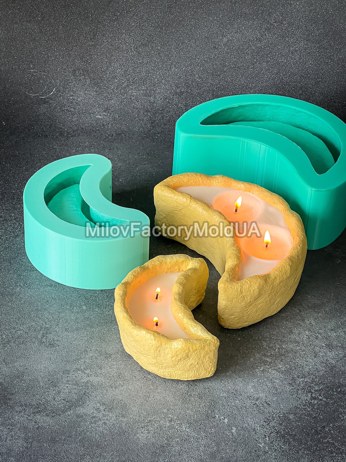 Concrete Moon Mold - Moon Mold for Plaster - Moon Mold for Gypsum ...