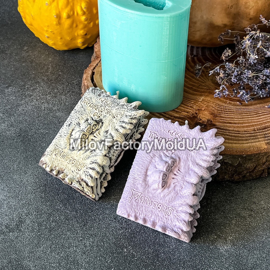 Magic Book With Tooth Candle Silicone Mold Witch's Magic Book Mold Book ...