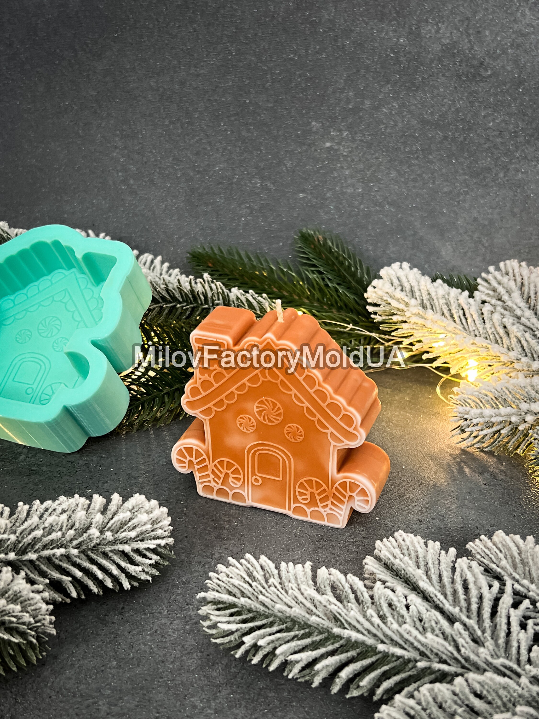 3D Gingerbread little house mold - Silicone mold gingerbread house ...