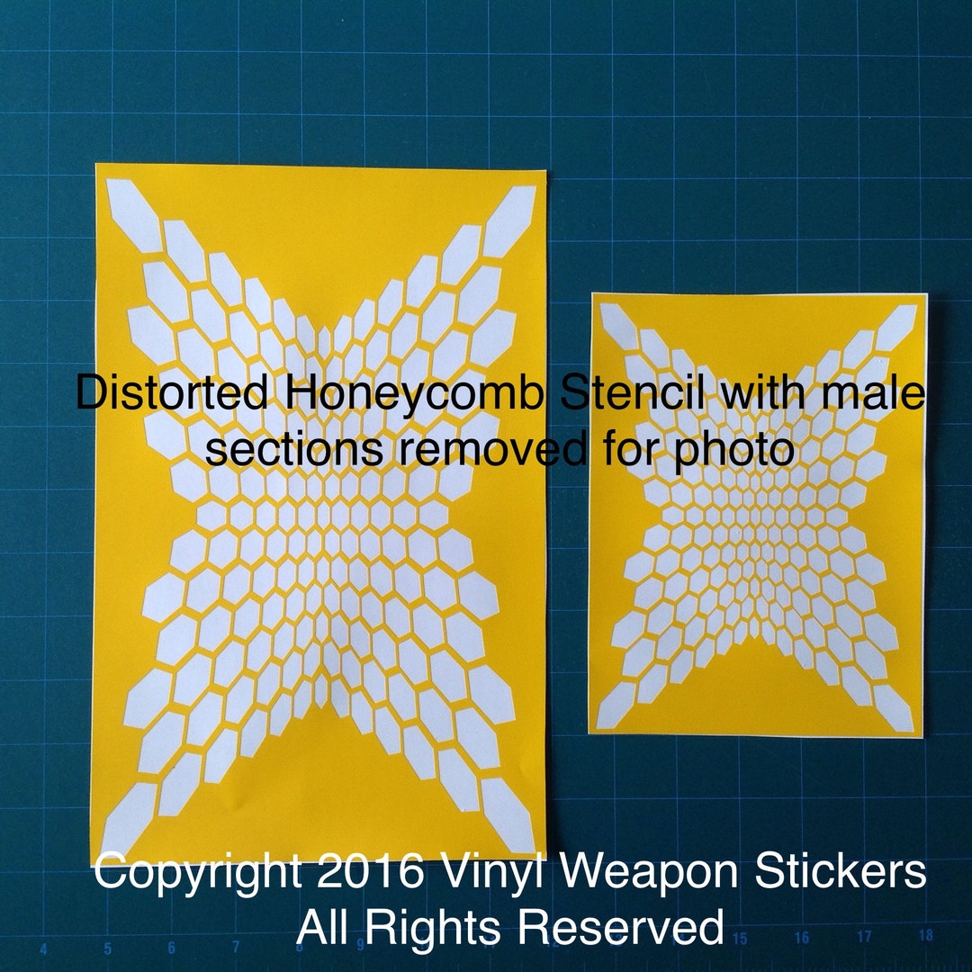 Distorted Honeycomb Pattern Stencil Pack for Duracoat, Cerakote ...