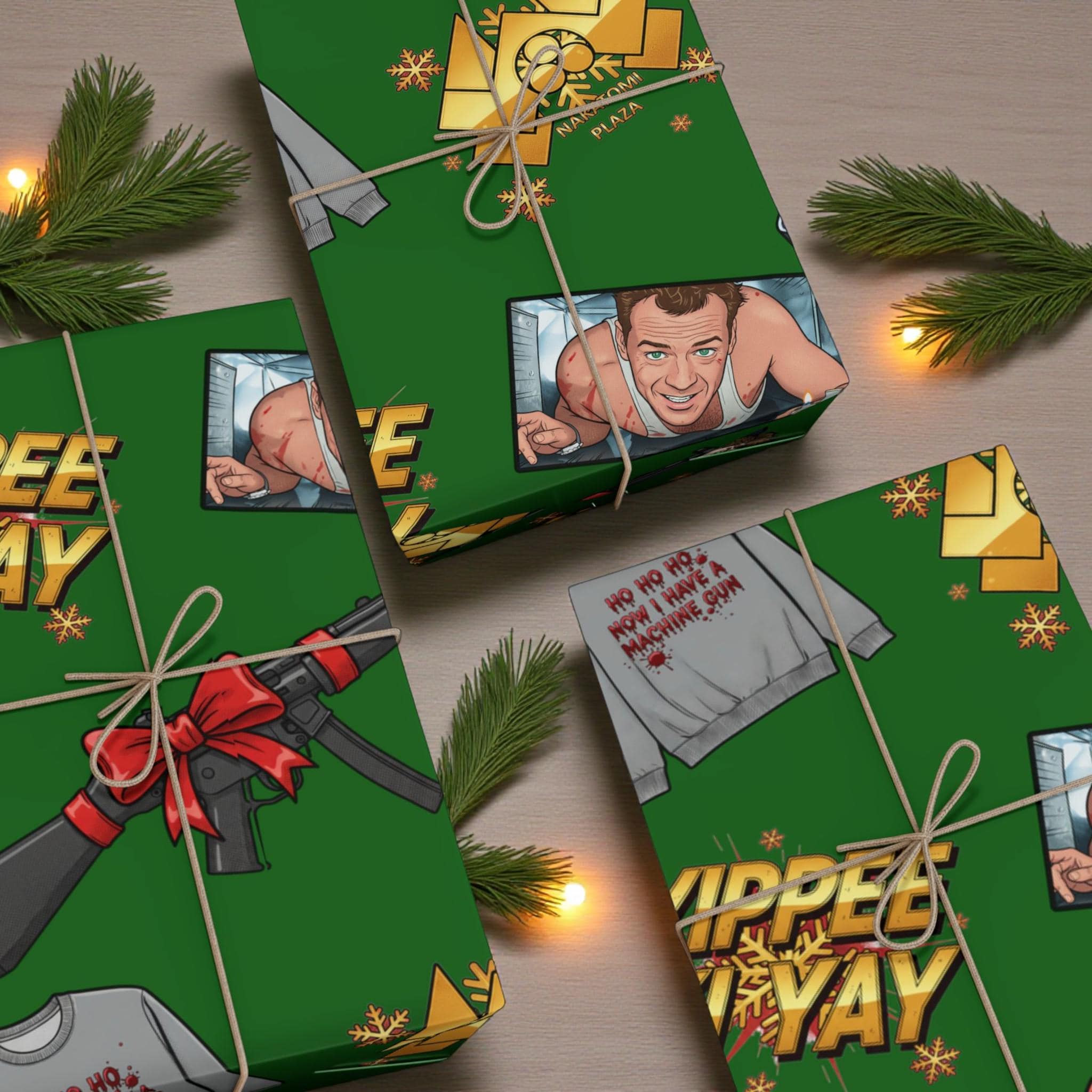 Die Hard Christmas Wrapping Paper, 80s Movie Gift Wrap - Etsy