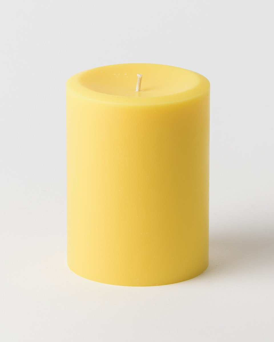 Yellow Citronella Scented Pillar Candles - Hand Made With Solid Color ...