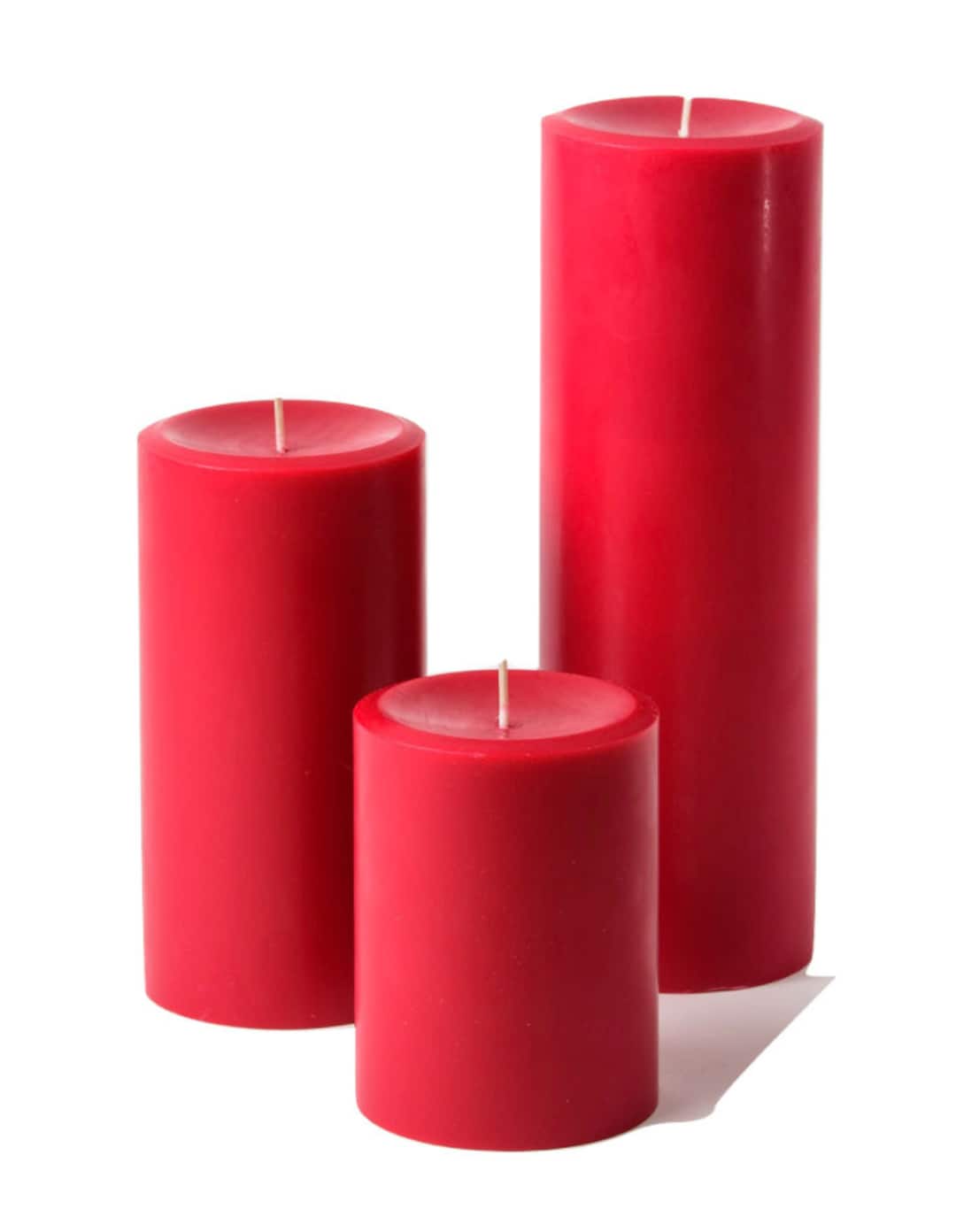 Handcrafted Unscented Pillar Candles - Set of 3 Solid Colors - Etsy