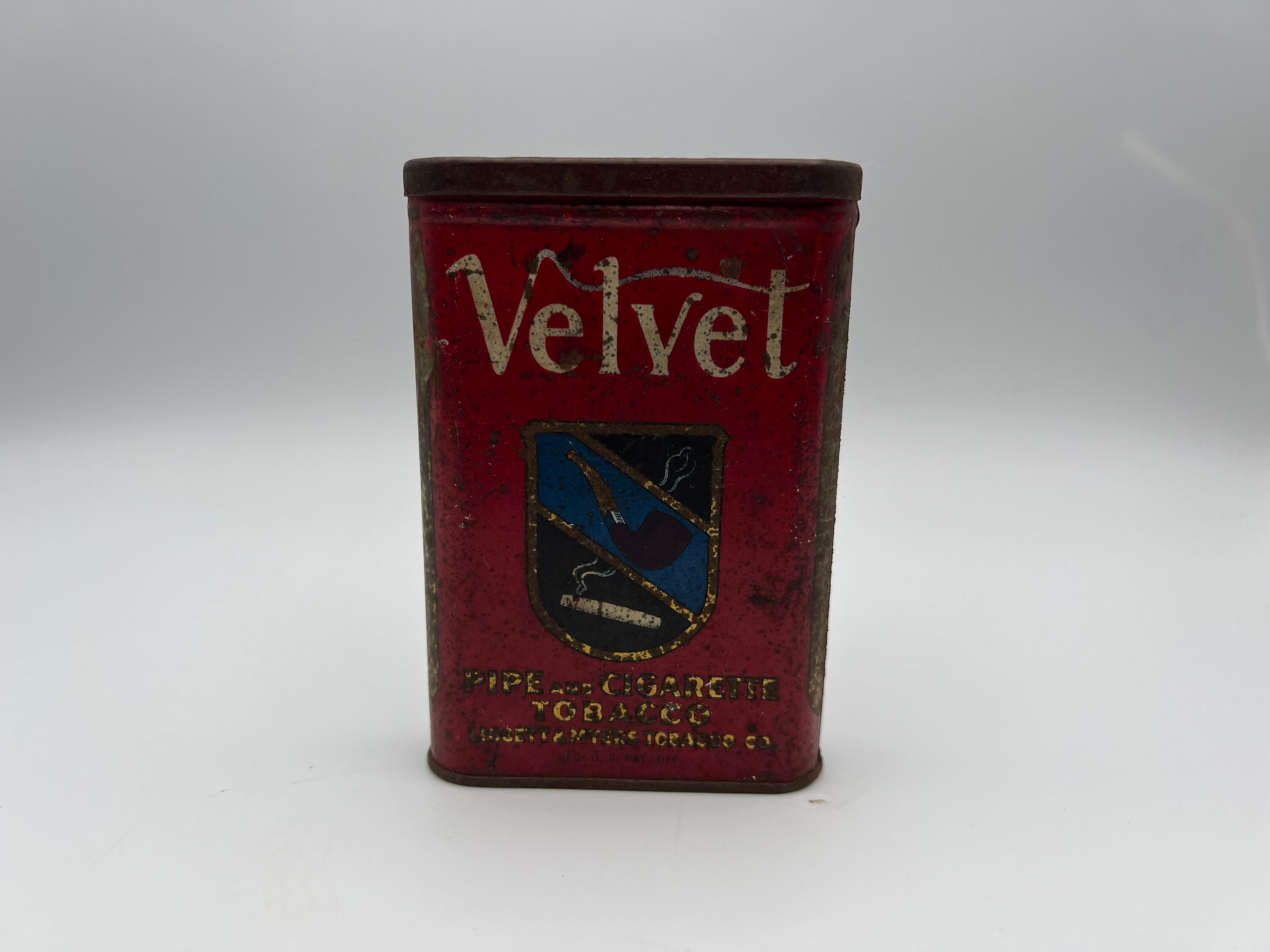 Vintage Velvet Pipe and Cigarette Tobacco Tin Ligget & Myers - Etsy
