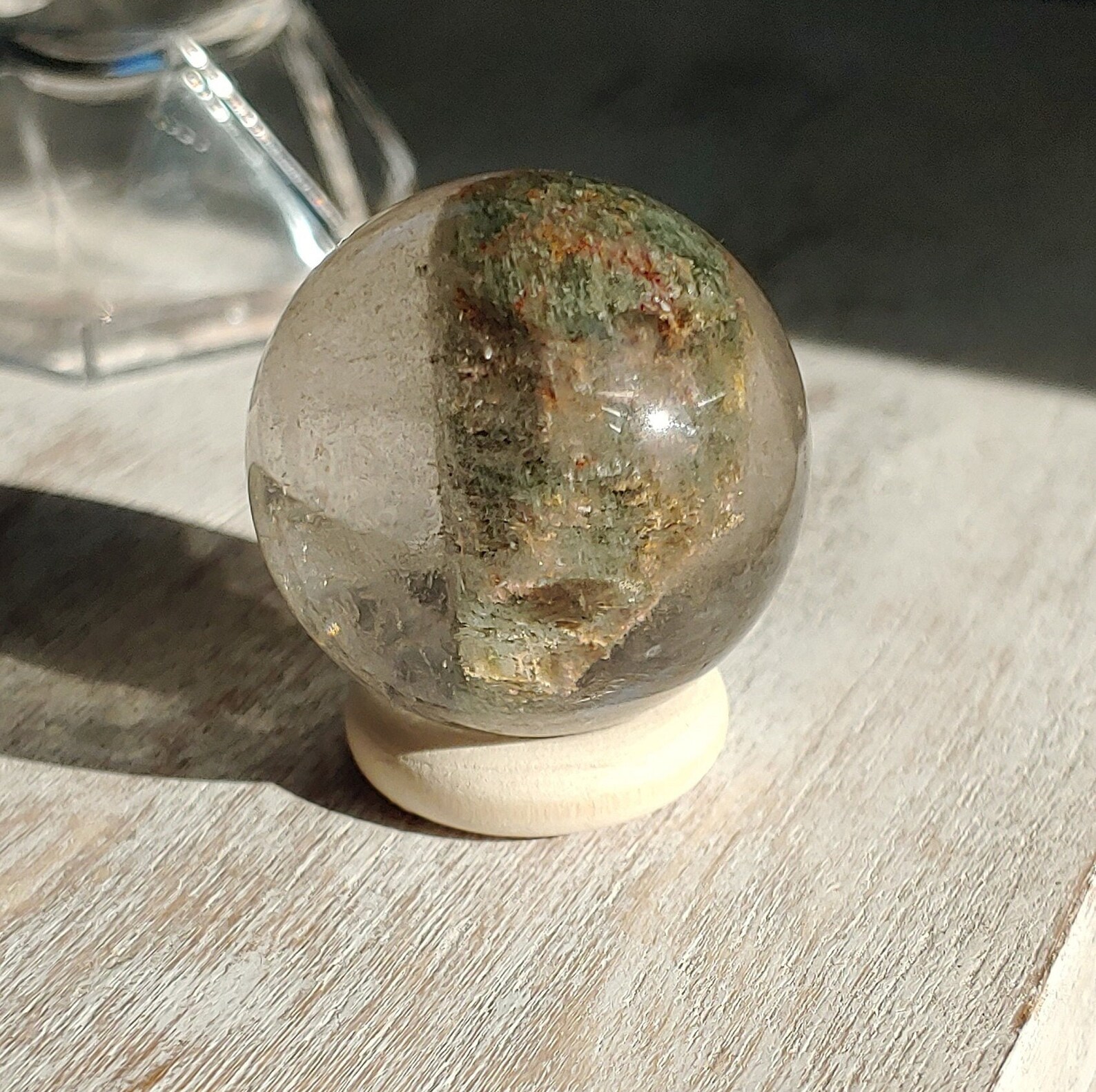 Rare Lodolite Quartz Sphere. 32g Garden Quartz Manifestation Crystal ...