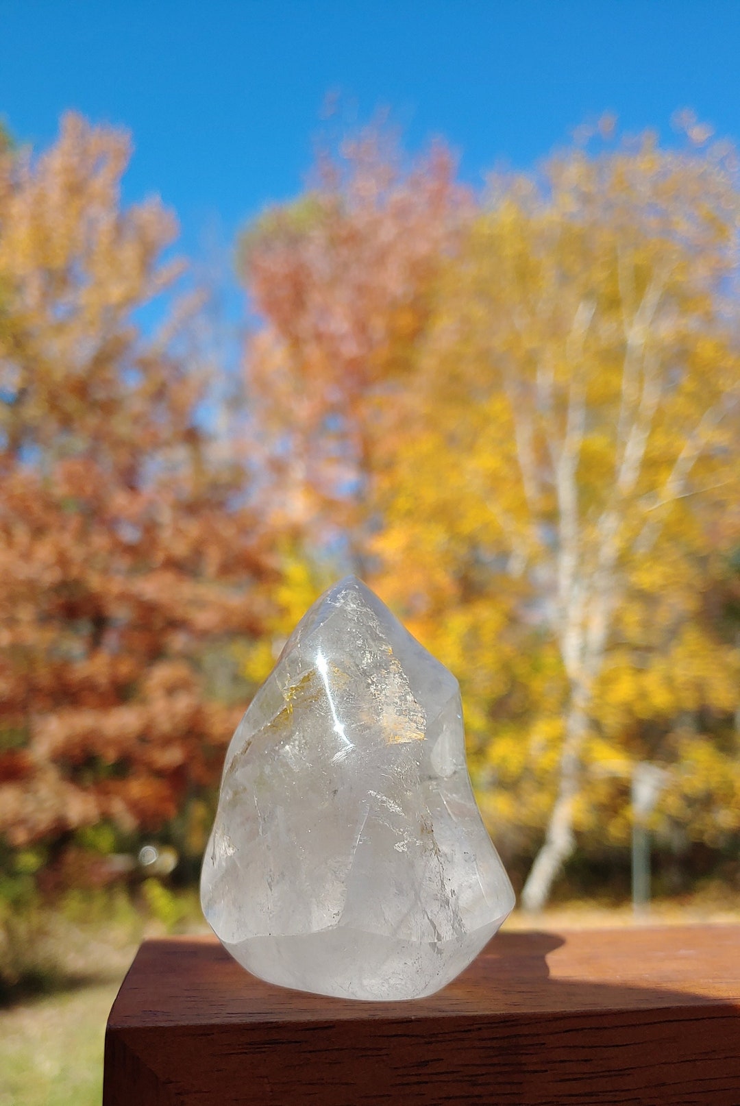 Quartz Flame Crystal . Clear Quartz With Inclusions . Flame Home Decor ...
