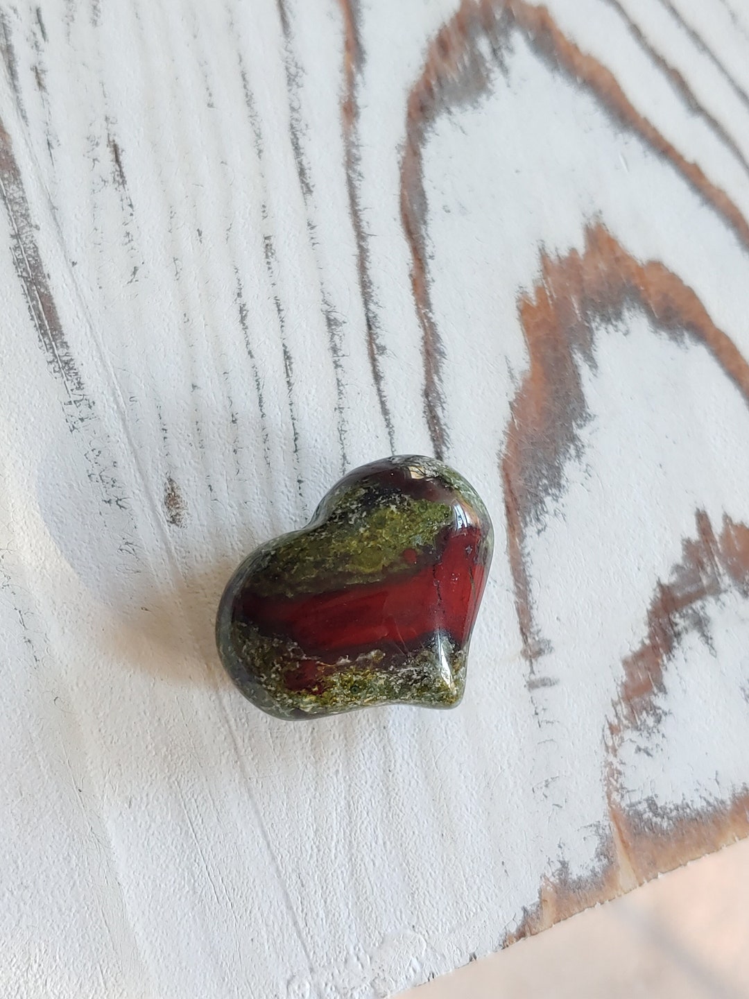 Mini Puffy Heart Crystal. Dragons Blood Jasper, Aventurine, Sodalite ...
