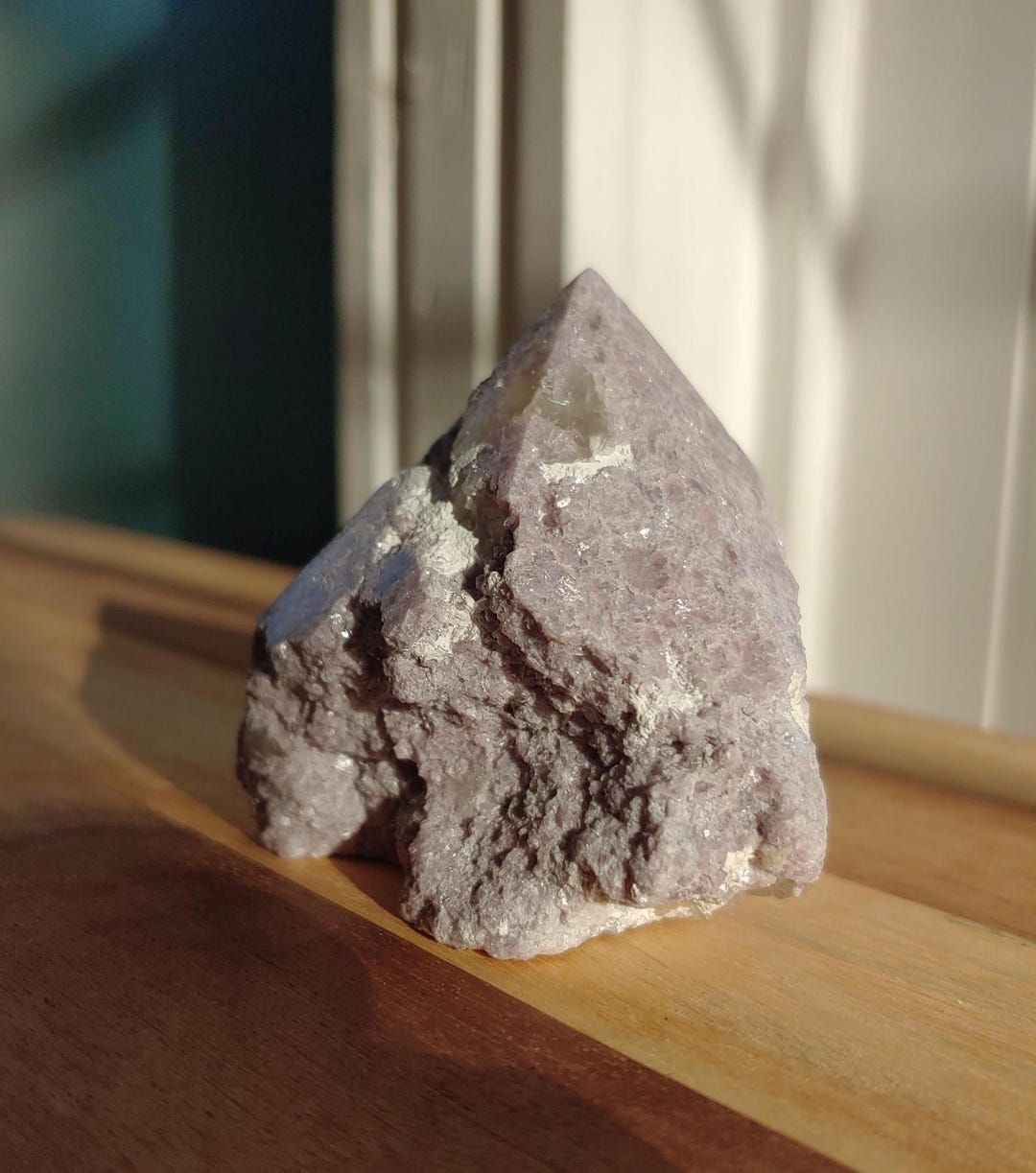 Petite Gentle Lepidolite Top Point Tower. Semi Raw Crystal Decor ...