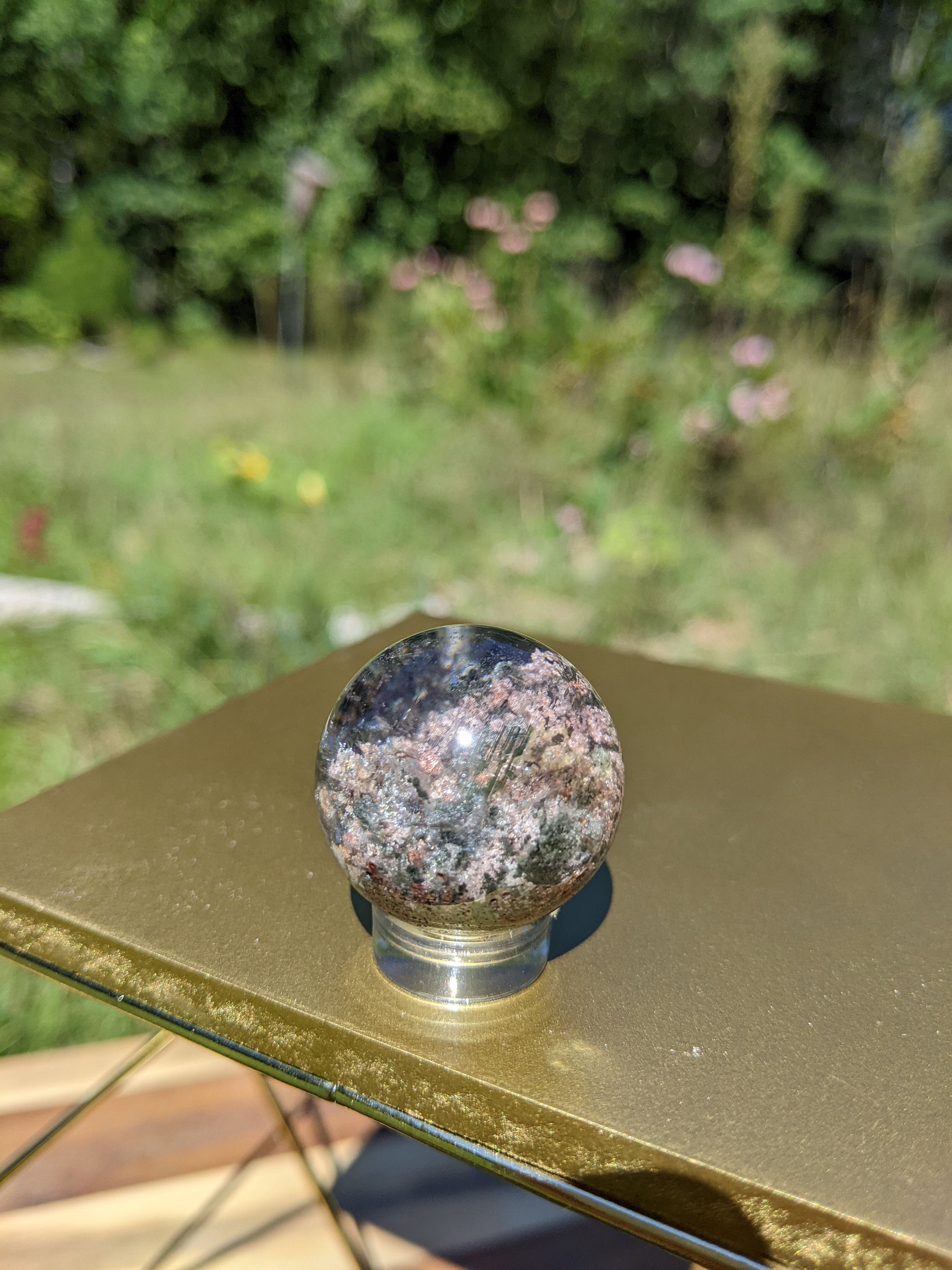 Metallic Coral Reef Quartz 1 Sphere. Garden Quartz Variety Crystal ...
