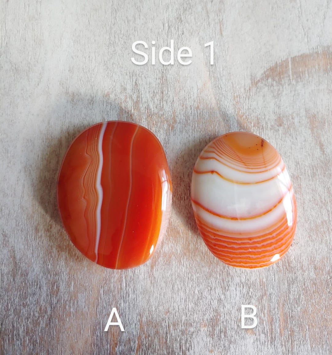 Red Banded Carnelian Palmstone. U Pick. Orange & White Agate Banding ...