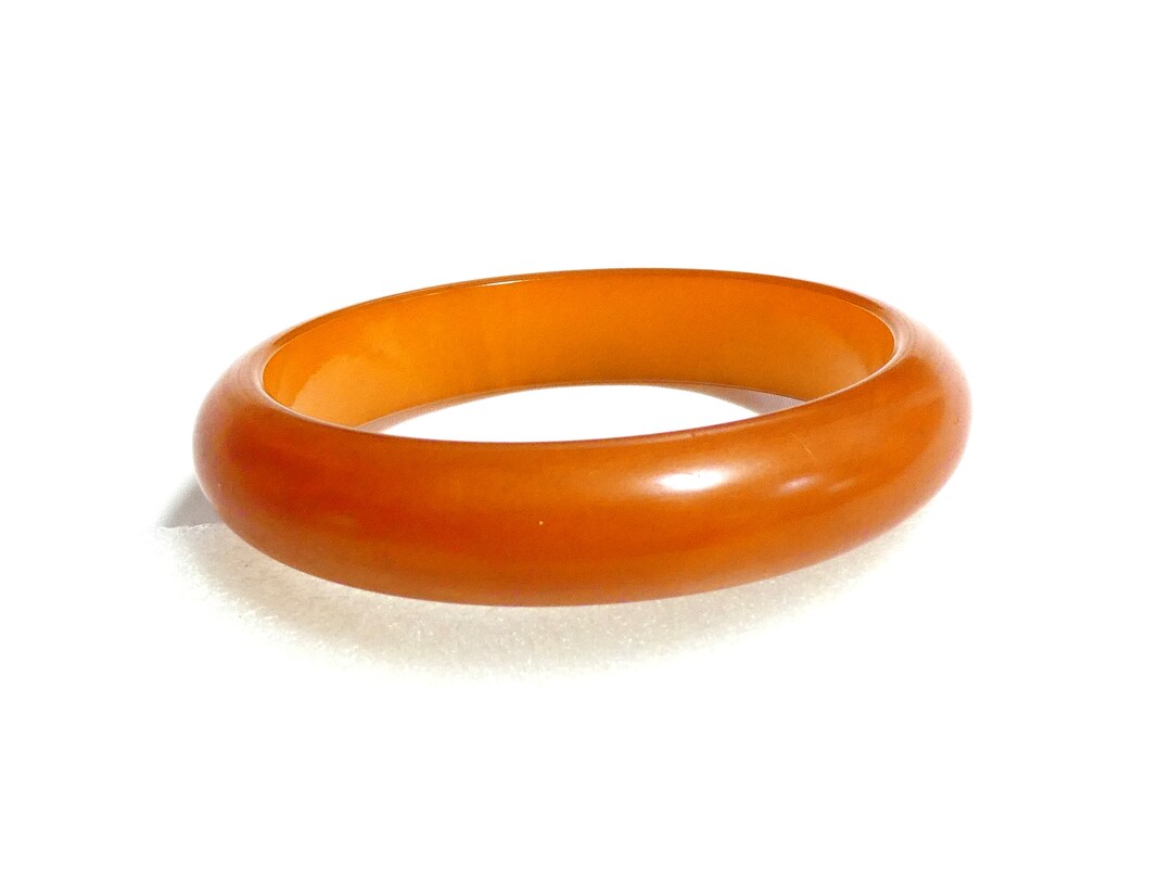 VINTAGE 1940's Tests for Bakelite Orange, Amber Colour Bakelite BANGLE ...