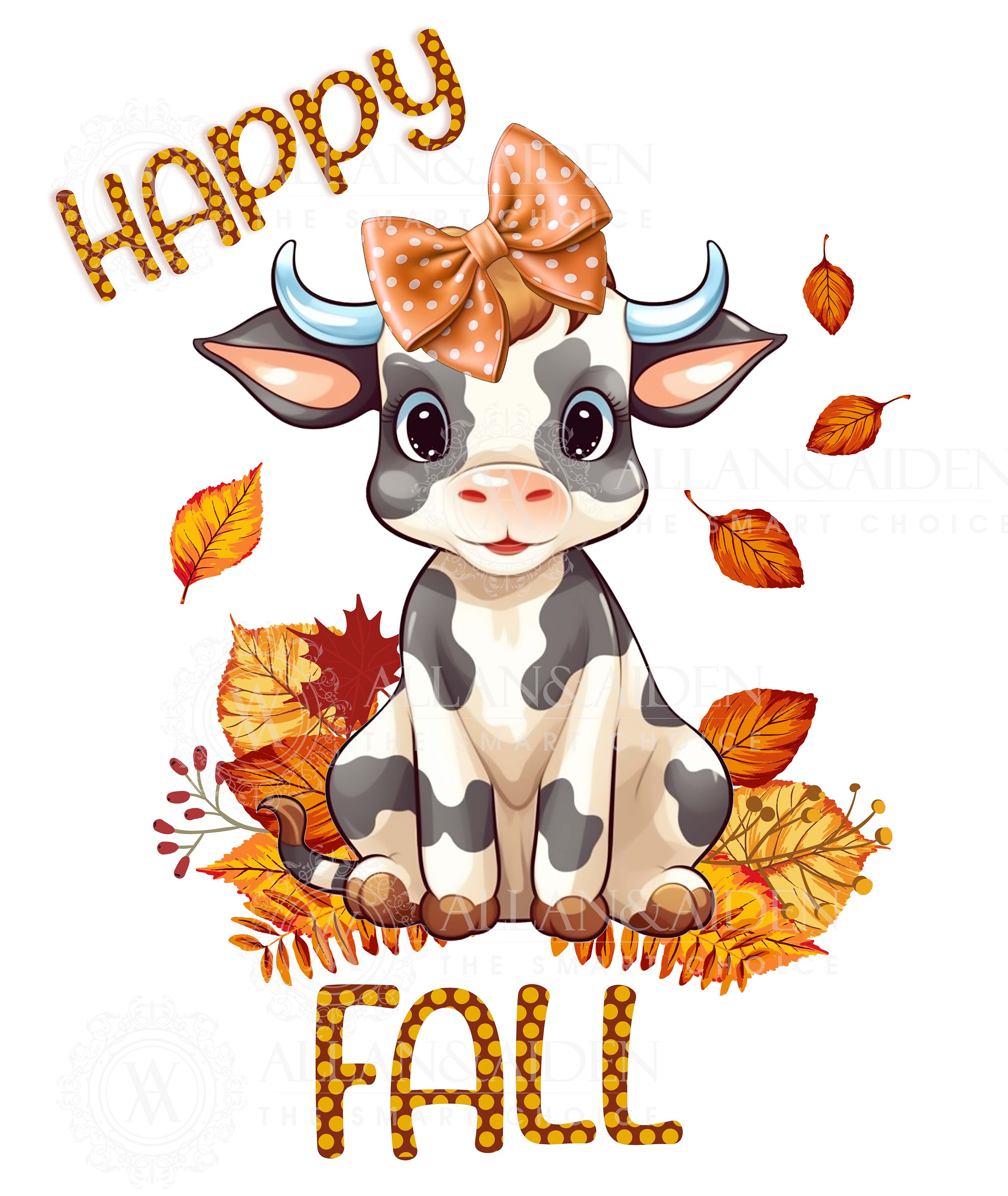 Baby Cow, Happy Fall,fall PNG, Digital File, Transparent Png - Etsy