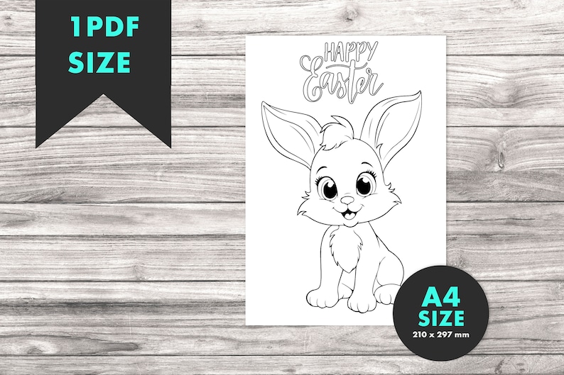 Easter Joy: Printable Coloring Pages bunny, Eggs, Spring Decor instant ...