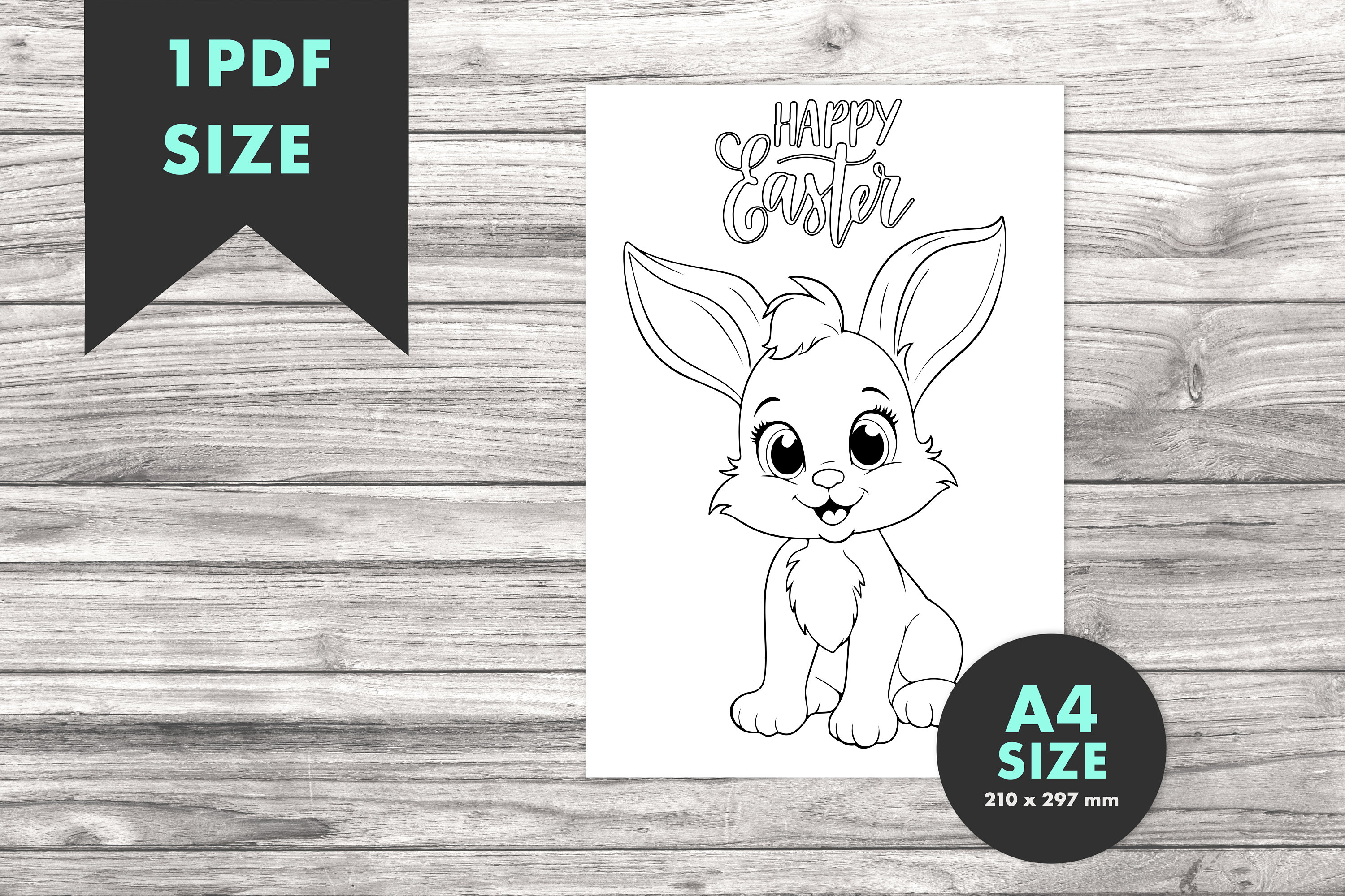 Easter Joy: Printable Coloring Pages bunny, Eggs, Spring Decor instant ...