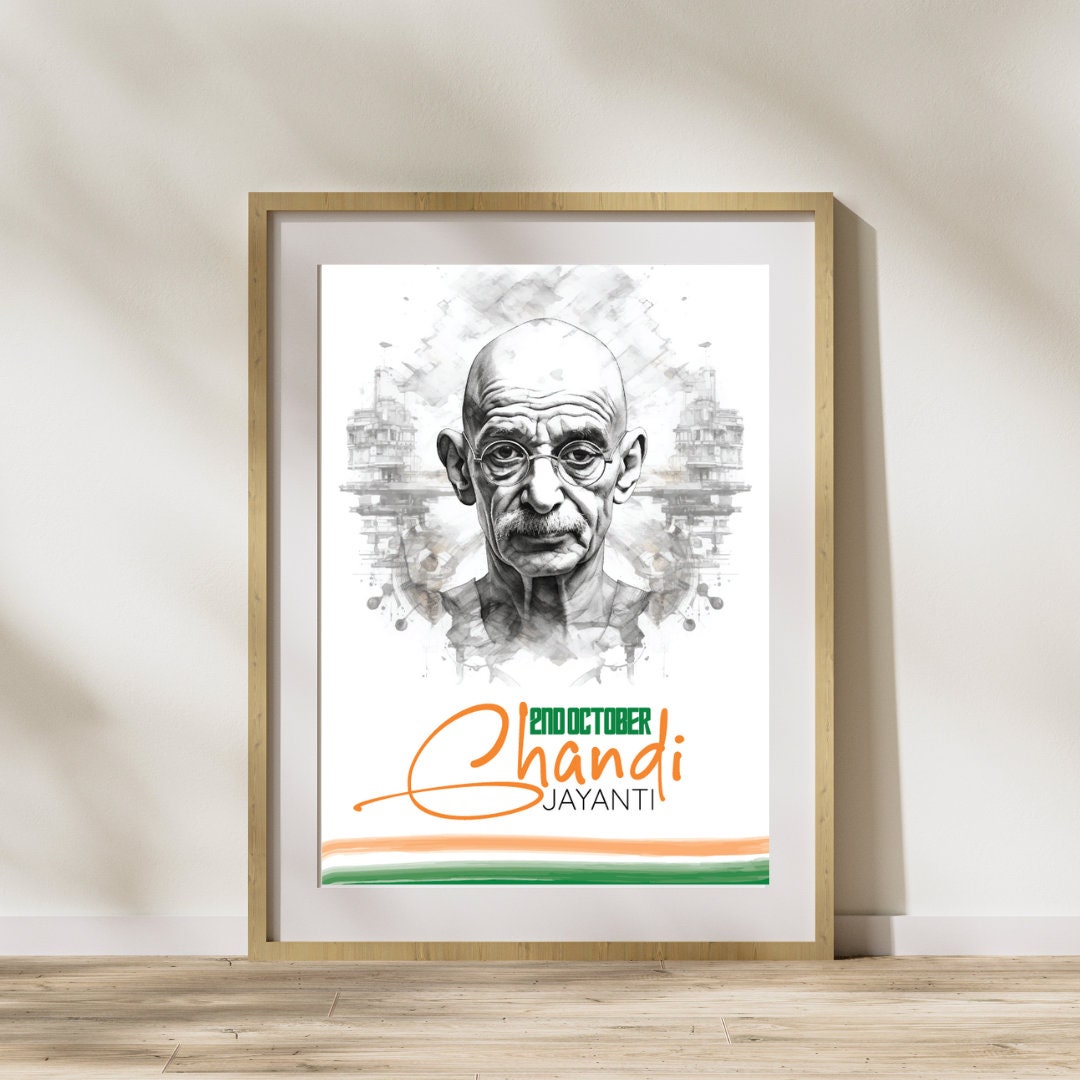Mahatma Gandhi Indian Freedom Poster/ Digital File/ai File/png - Etsy