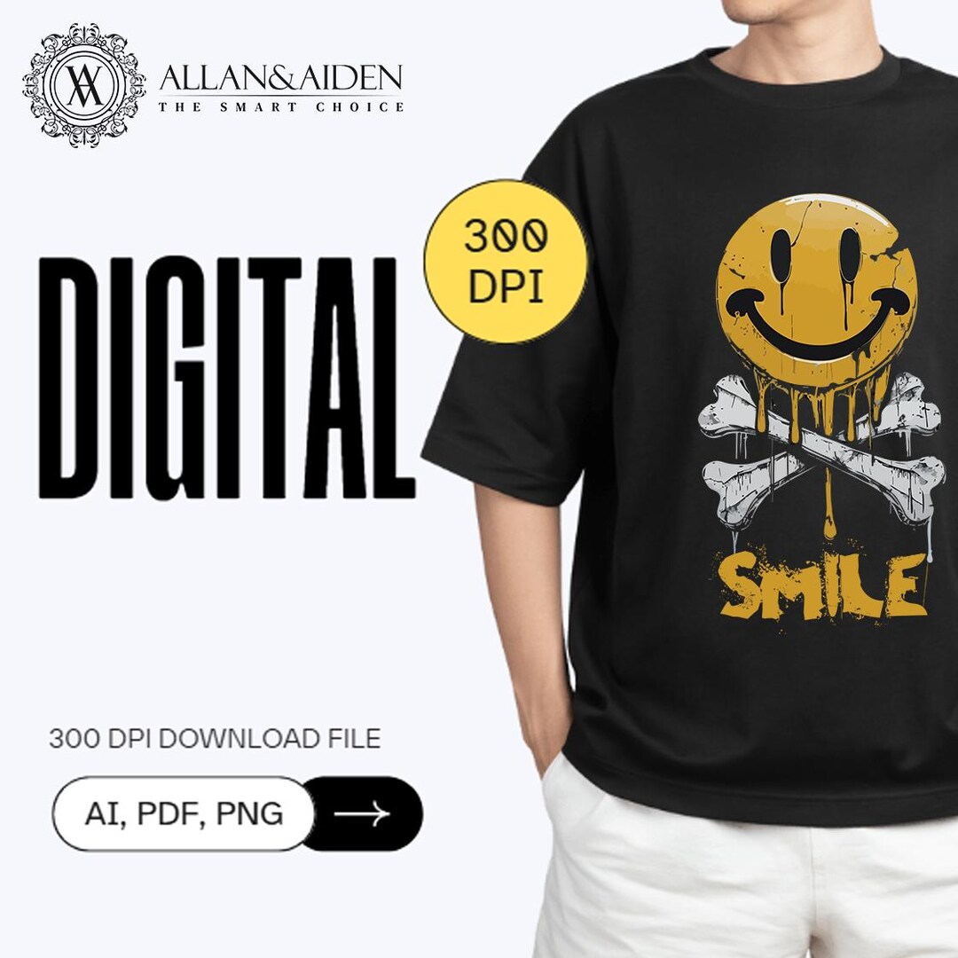 Grunge Smiley Face Digital Print Bundle – 4 Graffiti Street Art Designs ...