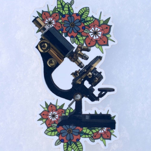 Floral Microscope Vinyl Sticker - Etsy