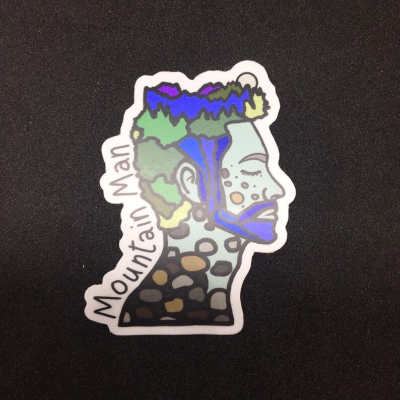 Mountain Man Unique Outdoor Gift Vinyl Water Bottle Sticker - Etsy