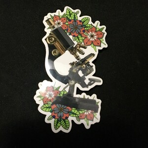 Floral Microscope Vinyl Sticker - Etsy