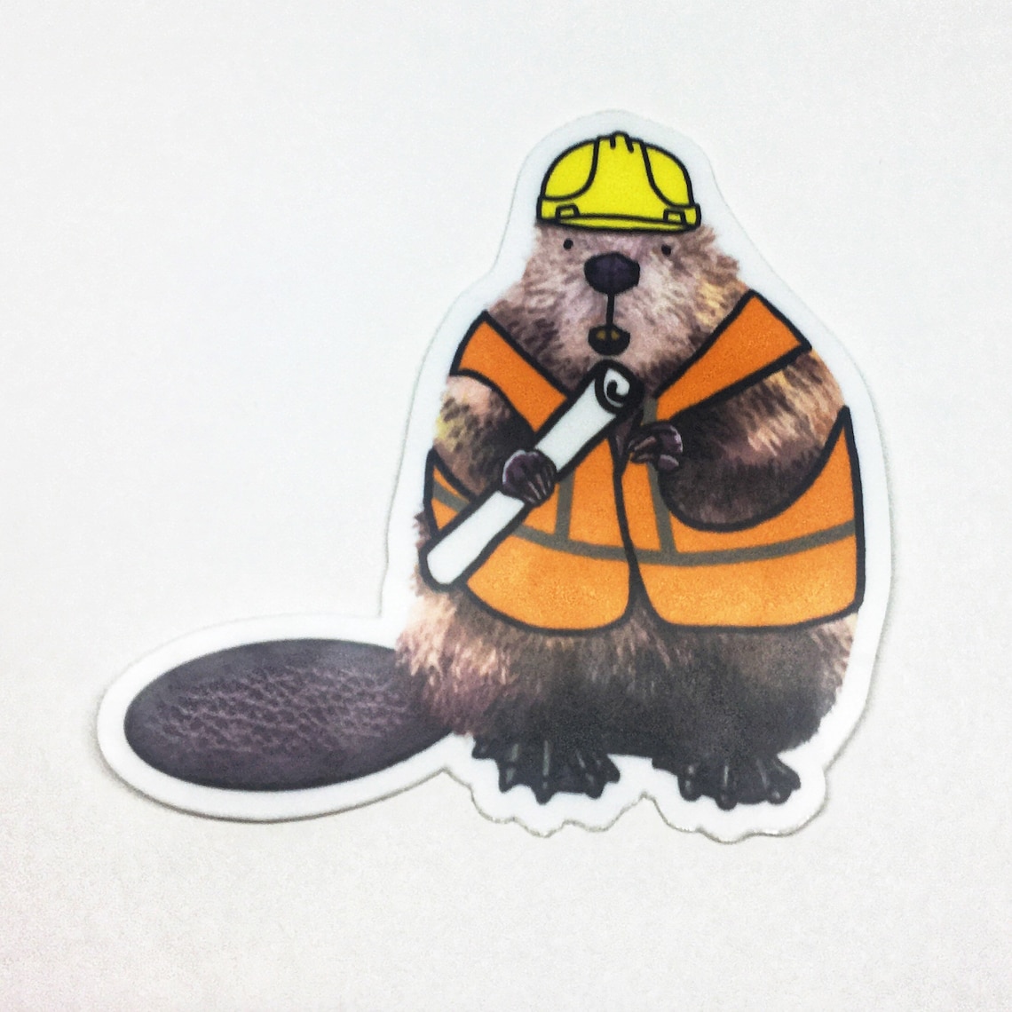 Engineering beaver vinyl sticker | Etsy