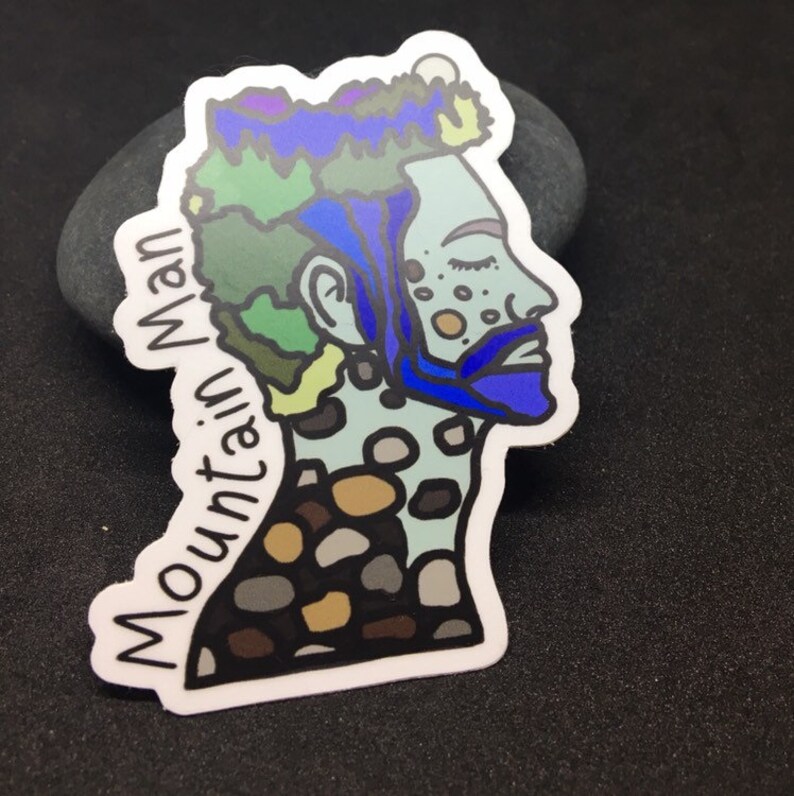 Mountain Man Unique Outdoor Gift Vinyl Water Bottle Sticker - Etsy