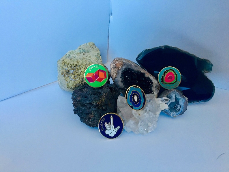 Rock Collection Enamel Pin Set - Etsy