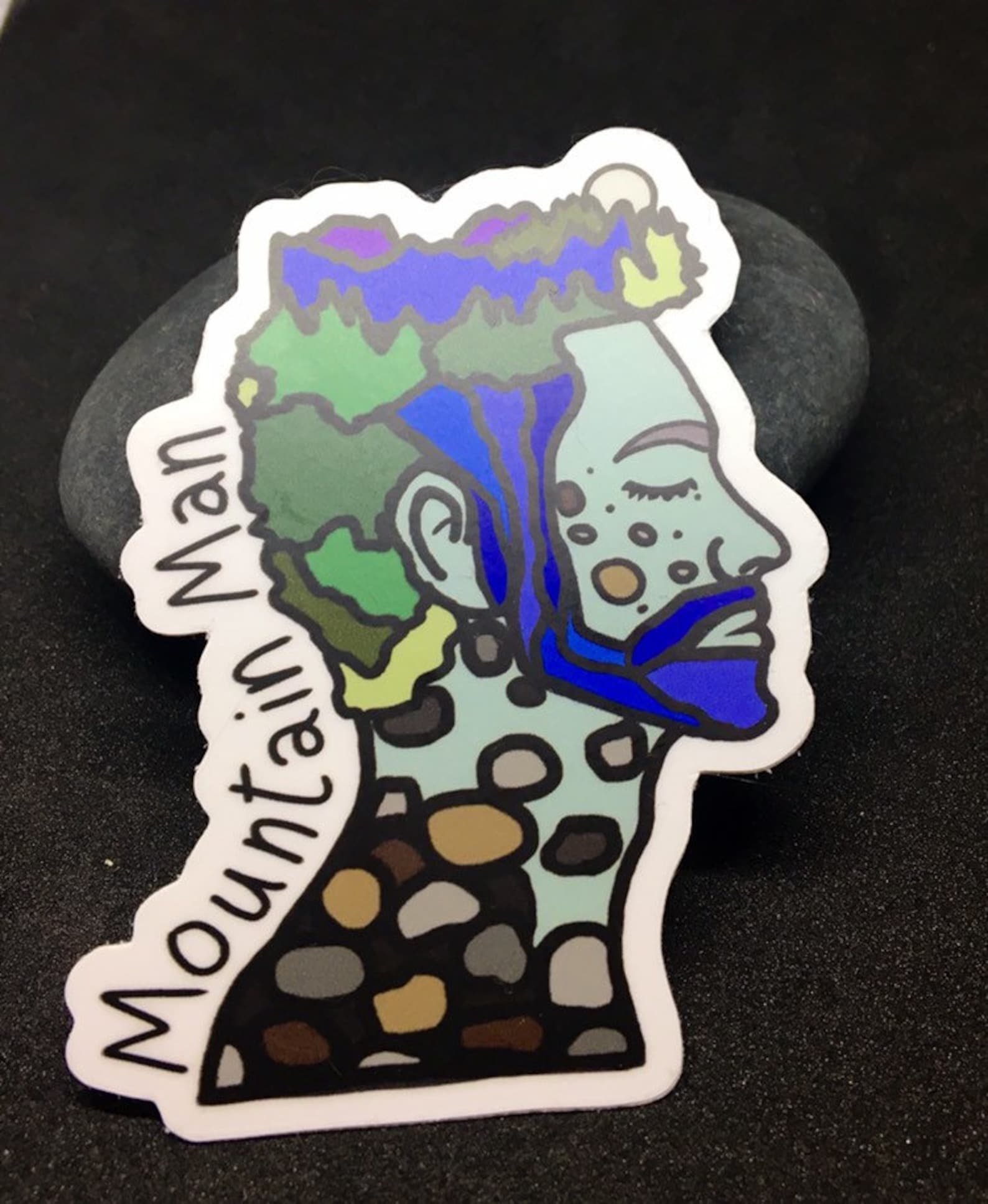Mountain Man Unique Outdoor Gift Vinyl Water Bottle Sticker - Etsy