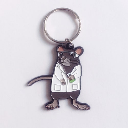 Lab Rat Enamel Key Chain - Etsy