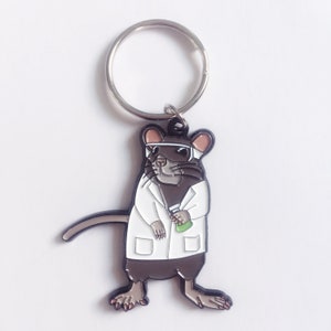 Lab Rat Enamel Key Chain - Etsy