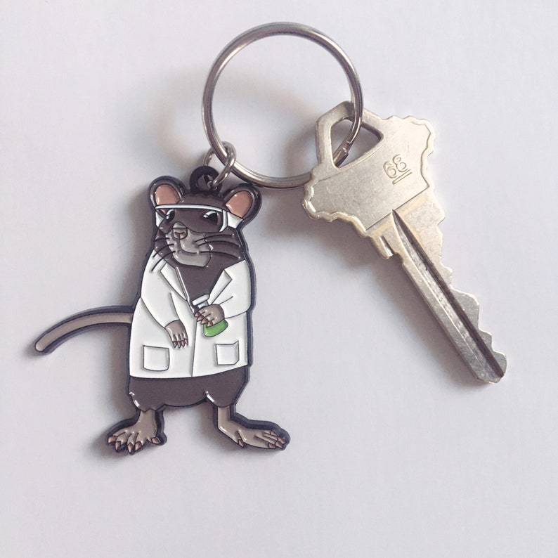 Lab Rat Enamel Key Chain - Etsy
