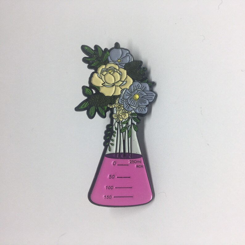 Floral Beaker Enamel Pin - Etsy