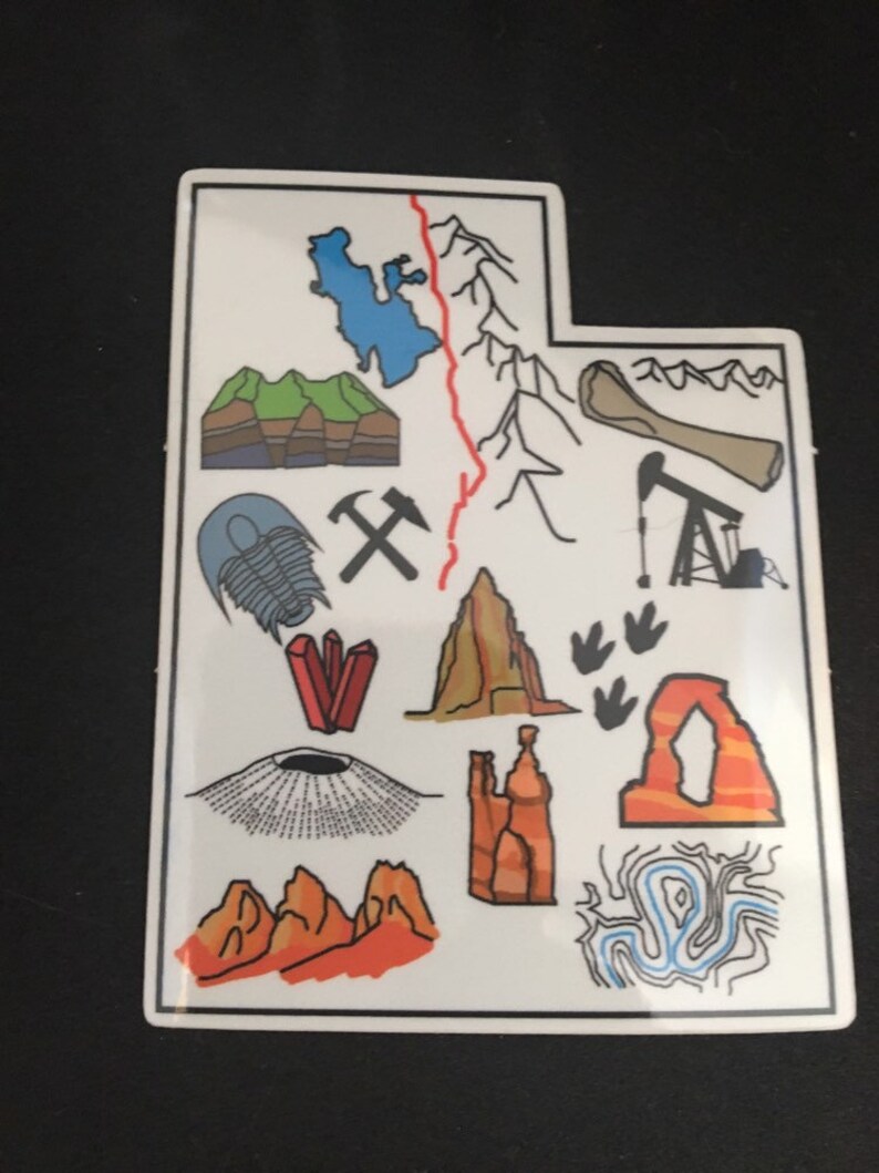Geology of Utah Vinyl Sticker Geology Sticker Science - Etsy
