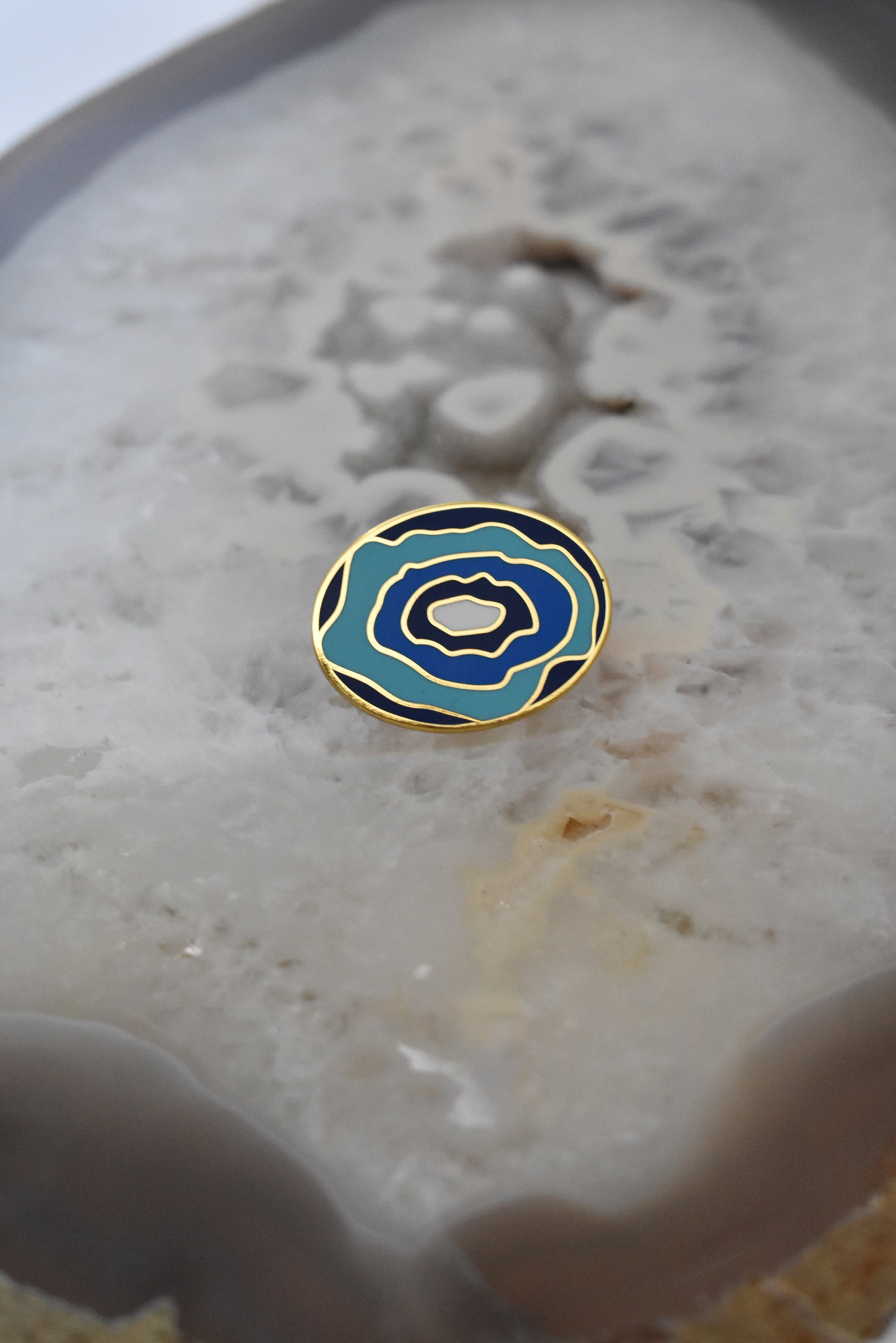 Large Hard Enamel Geode Pin Geology Pin - Etsy
