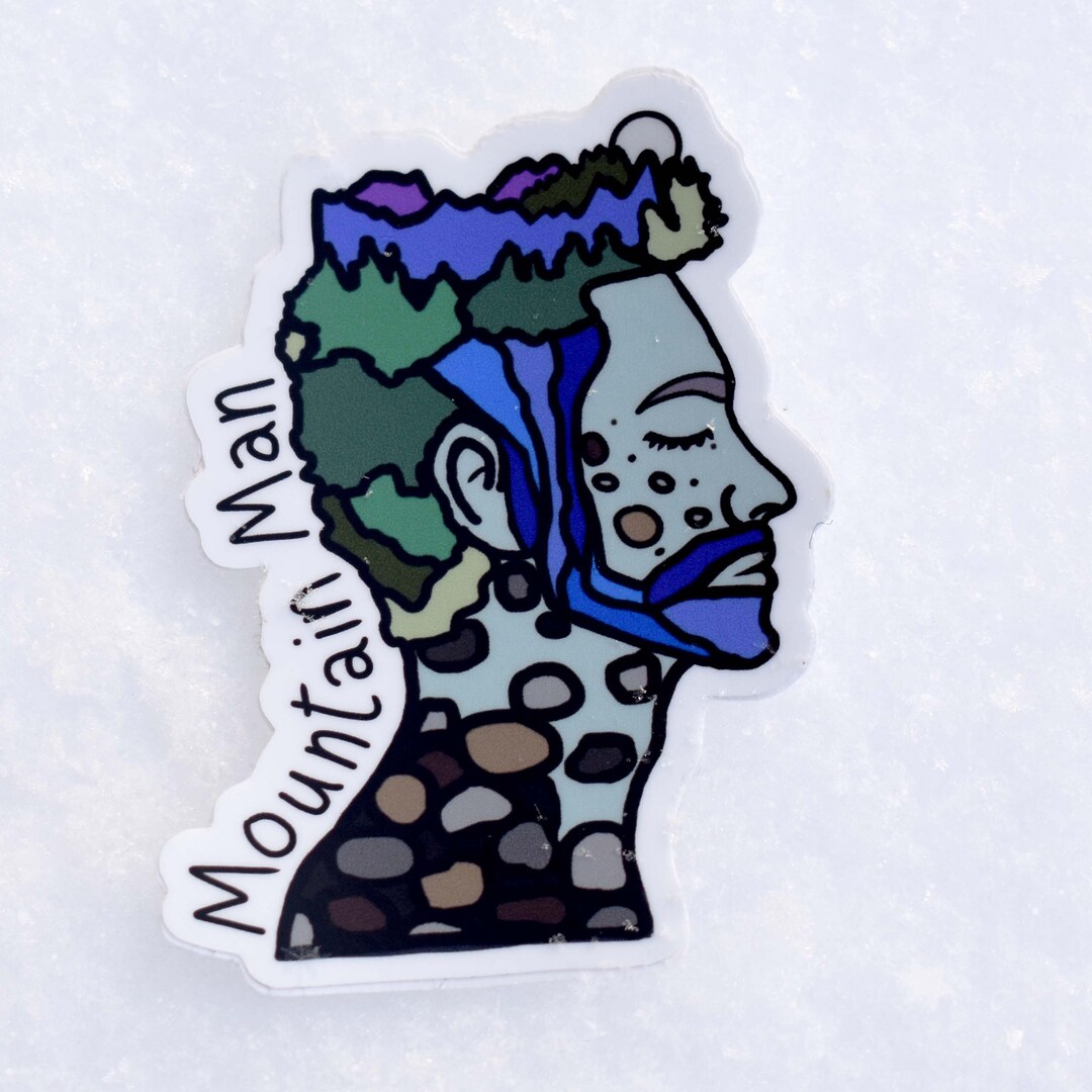 Mountain Man Unique Outdoor Gift Vinyl Water Bottle Sticker - Etsy