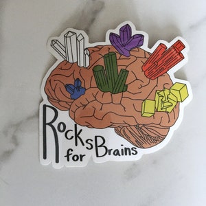 Rocks for Brains Vinyl Sticker, Geology Gift, Science Teacher Presents ...