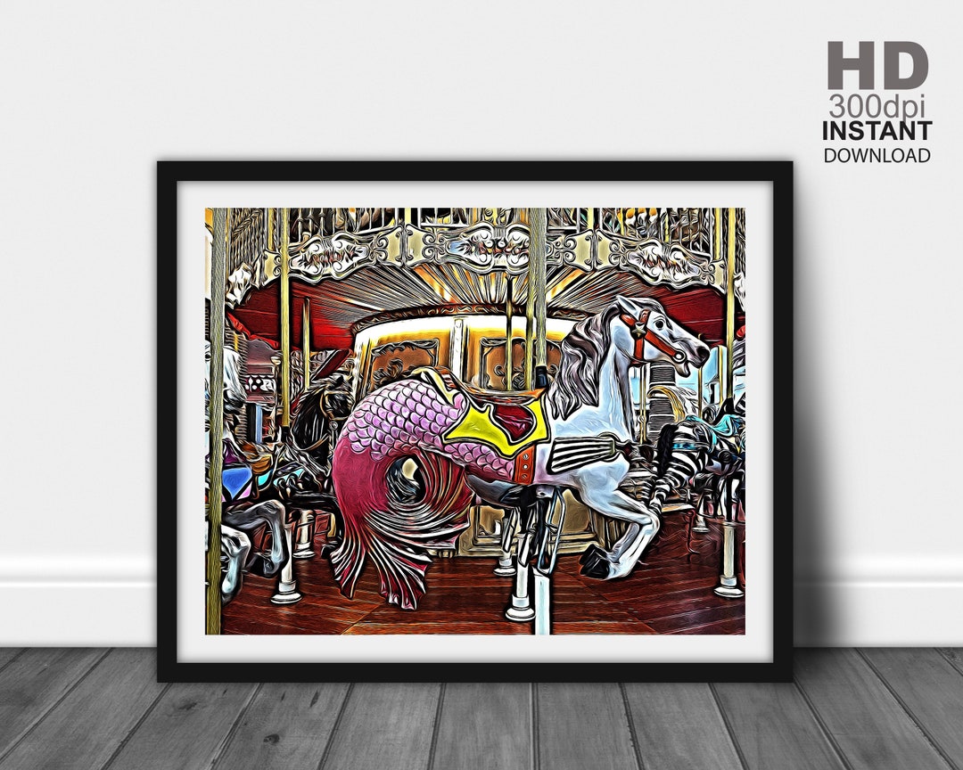Carousel Digital Art Prints-wall Art Prints-decor Art Prints - Etsy