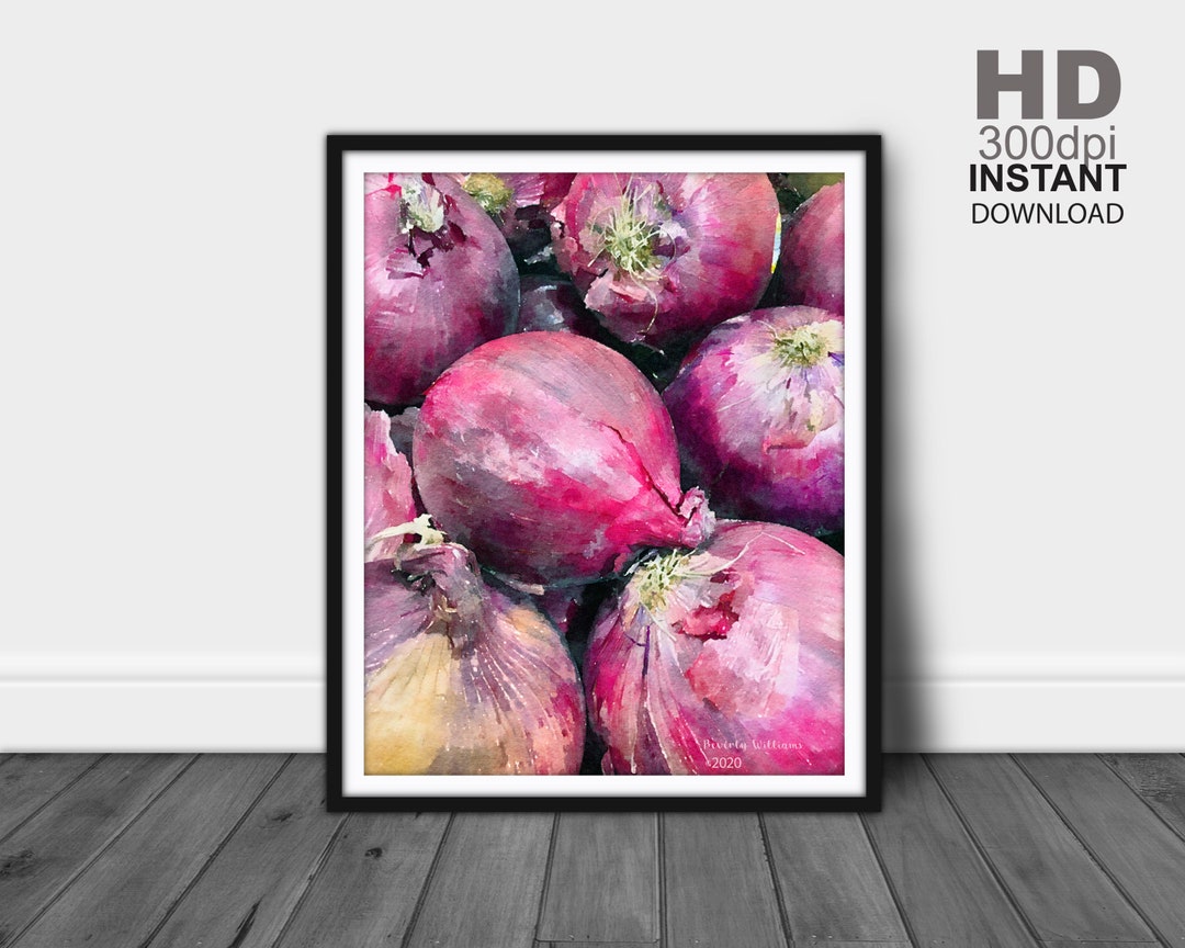 Arte de pared de cebolla morada decoración de pared de - Etsy España