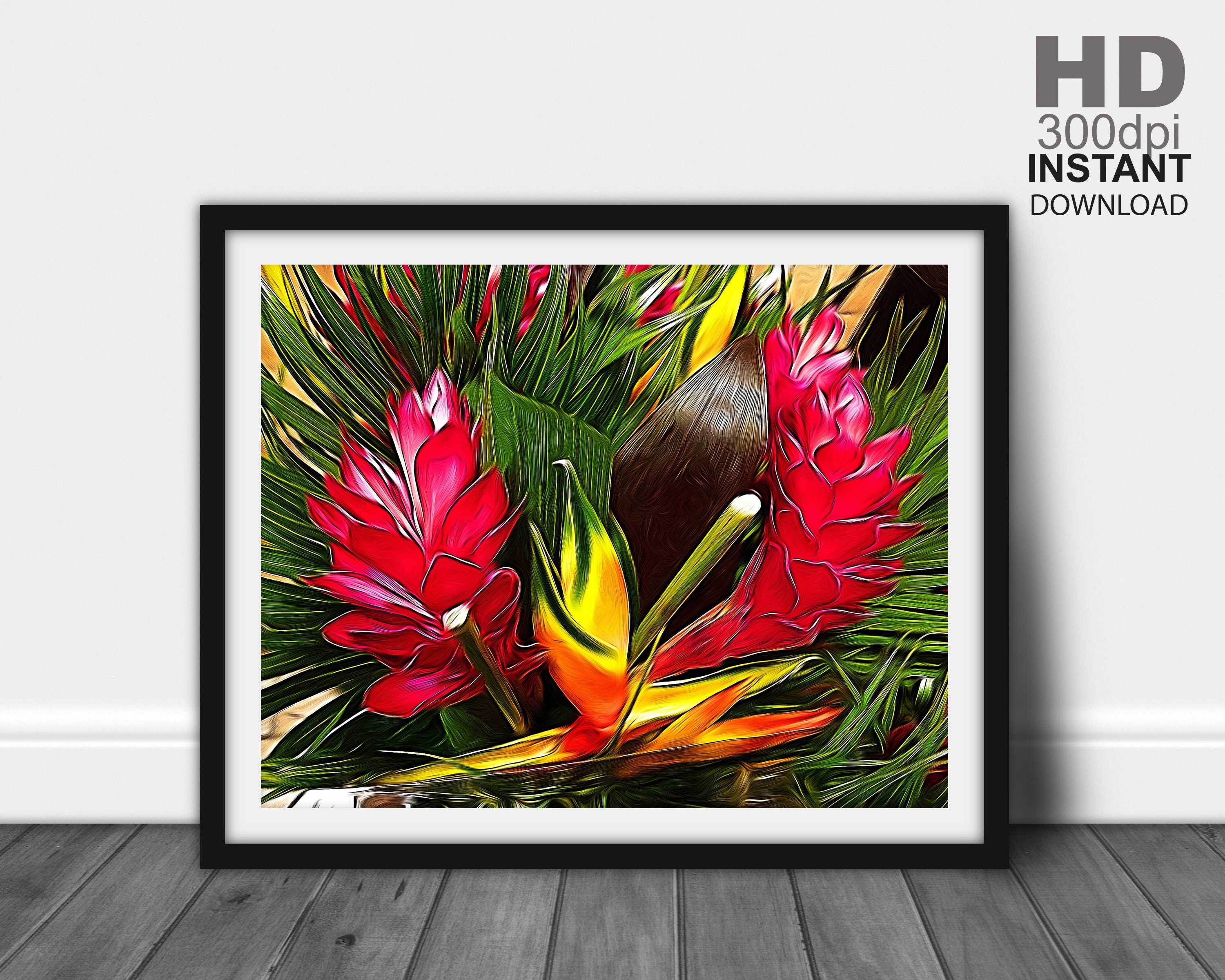 Tropical Flowers Print, Flower Wall Decor, Flower Wall Art, Floral Wall ...