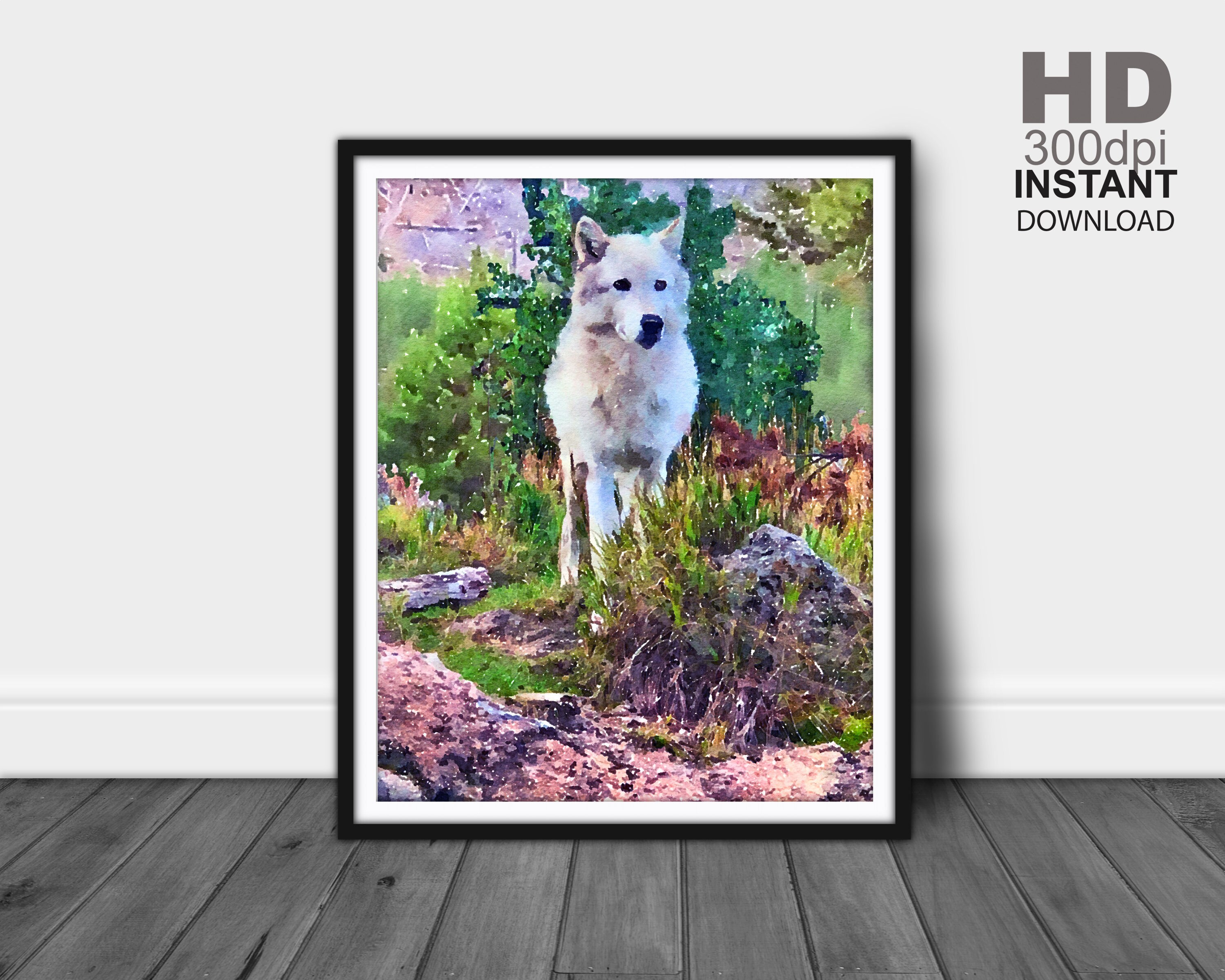 Wolf Digital Art, Wolf Art, Wolf Art Prints, Wolf Wall Art, White Wolf ...