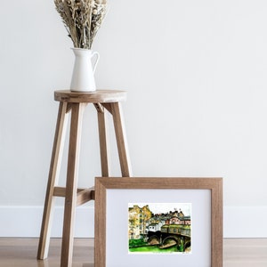 Pulteney Bridge Watercolor Print, Bath England, Town of Bath,watercolor ...