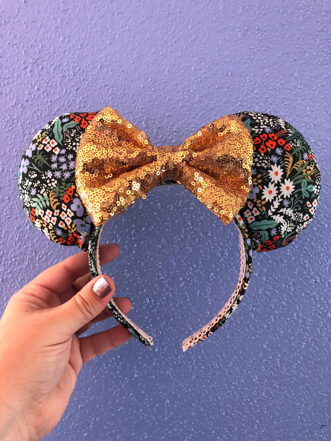 Green and Red Floral Rifle Paper Co Minnie Ears - Etsy