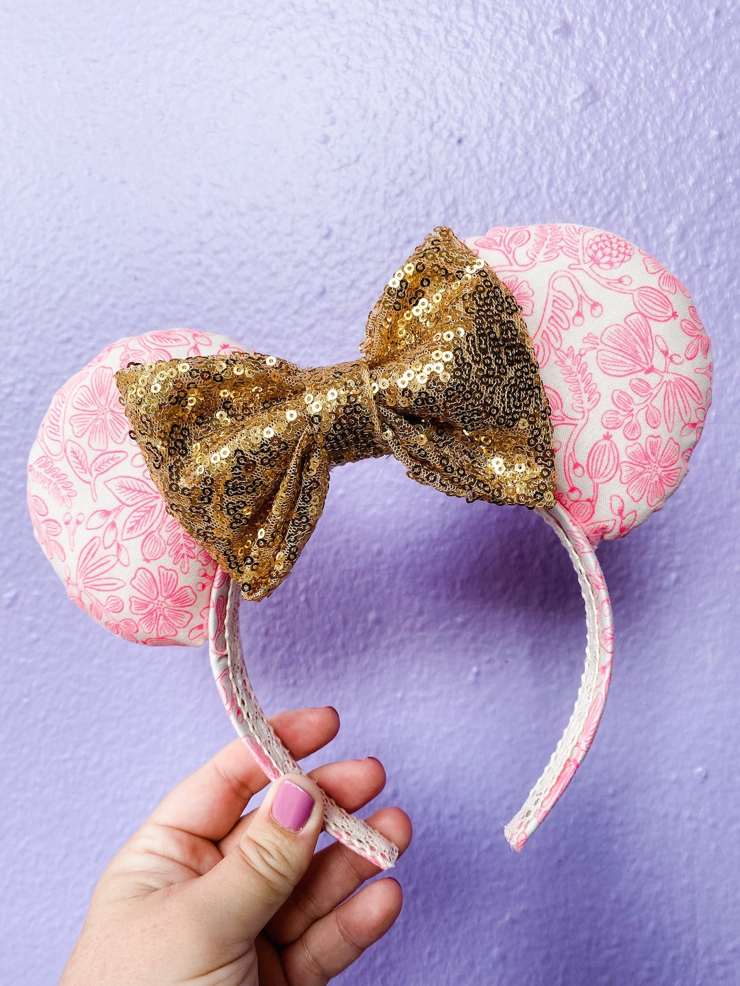 Neon Pink Floral Ears - Etsy