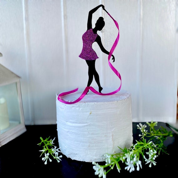 Cake Topper Girl Gymnast With a Ribbon Custom Colors Topper - Etsy Canada