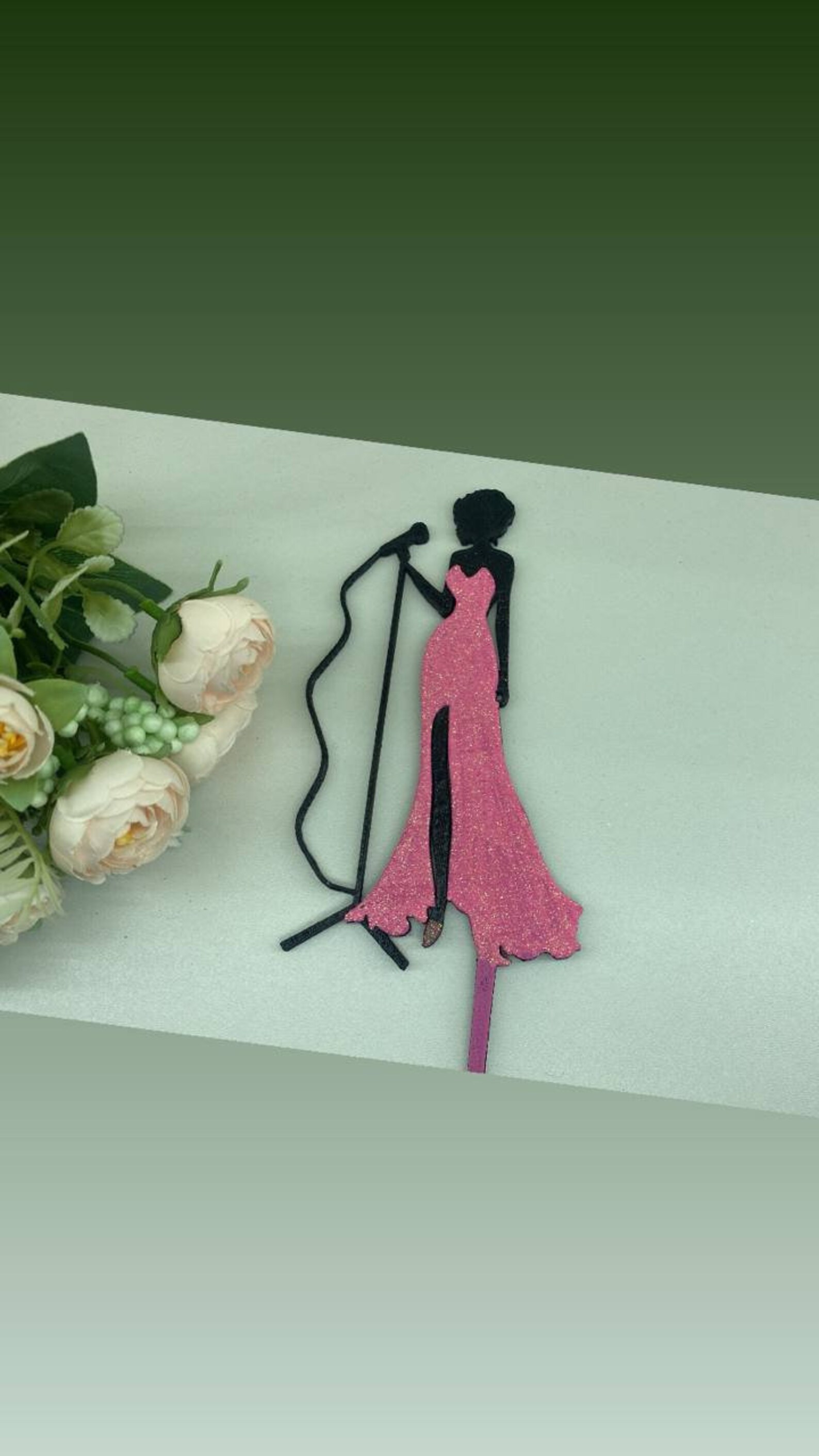 Girl in a Dress With a Glass Cake Topper Cake Topper for - Etsy